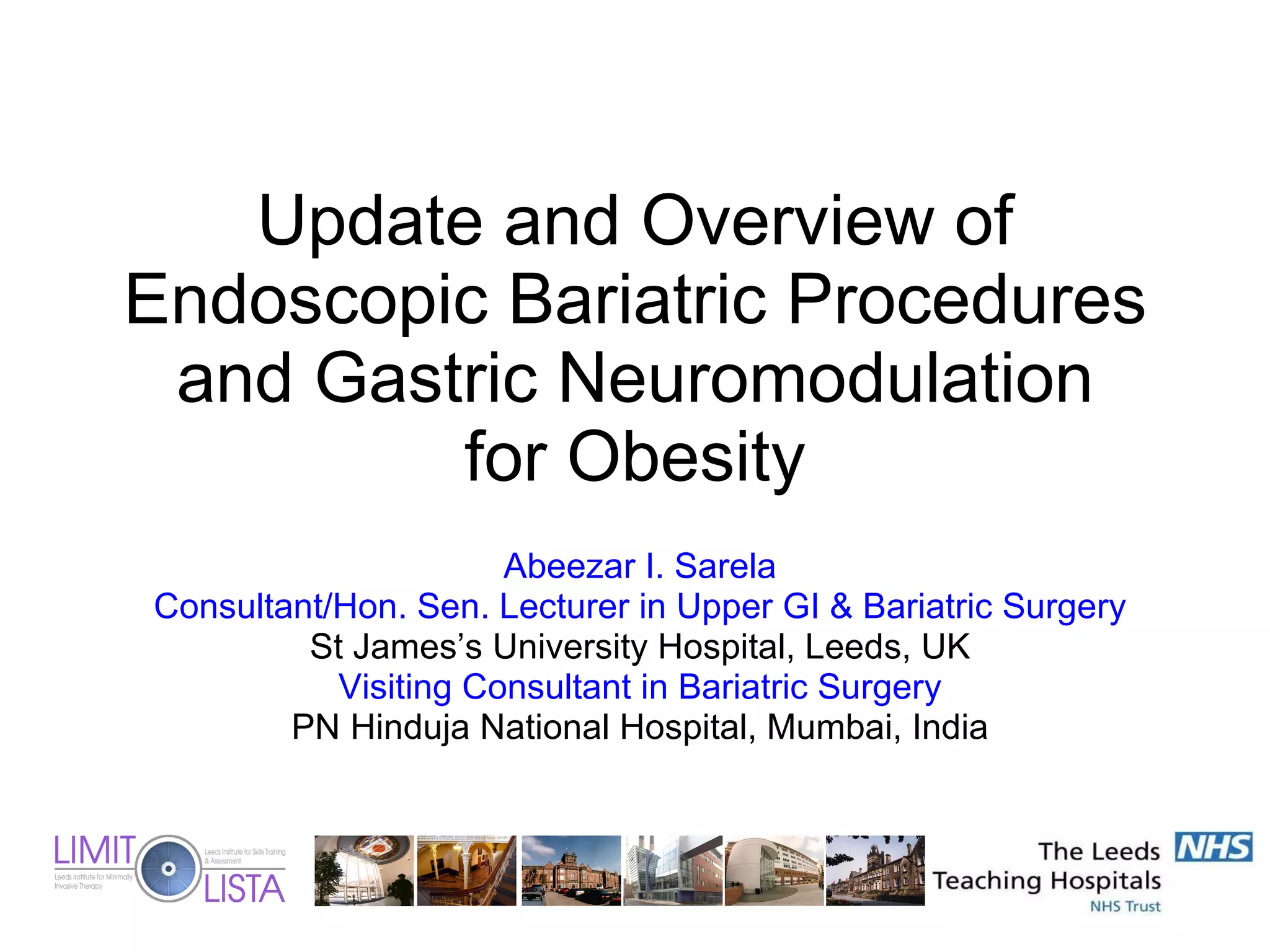 Incisionless procedures and stomach pacemaker for obesity | PPT