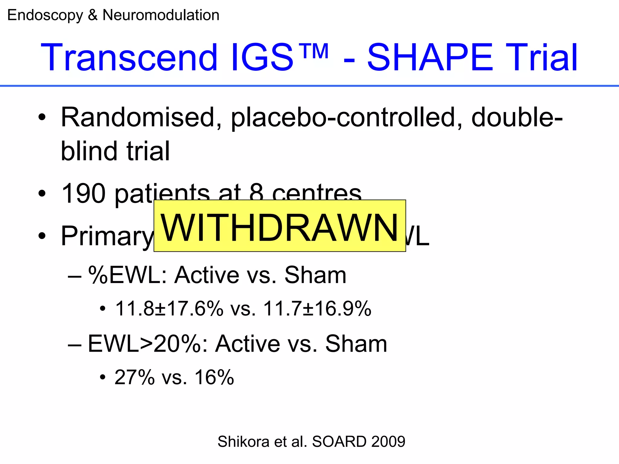 Incisionless procedures and stomach pacemaker for obesity | PPT