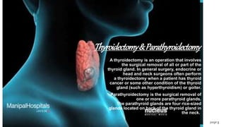 Incisions in the neck, thyroidectomy, parathyroidectomy | PPTX