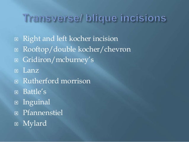 Incisions on abdominal wall’