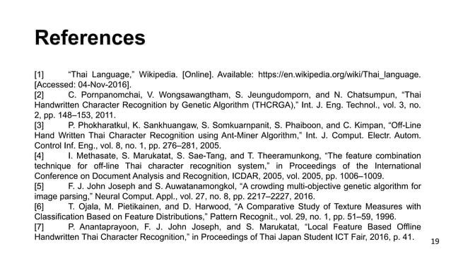 Offline Handwritten Thai Character Recognition Using Single Tier Classifier and Local Features | PDF