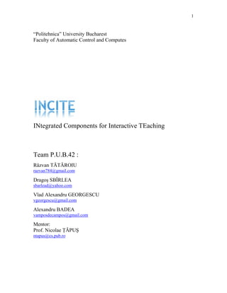 INCITE - INtegrated Components for Interactive TEaching | PDF