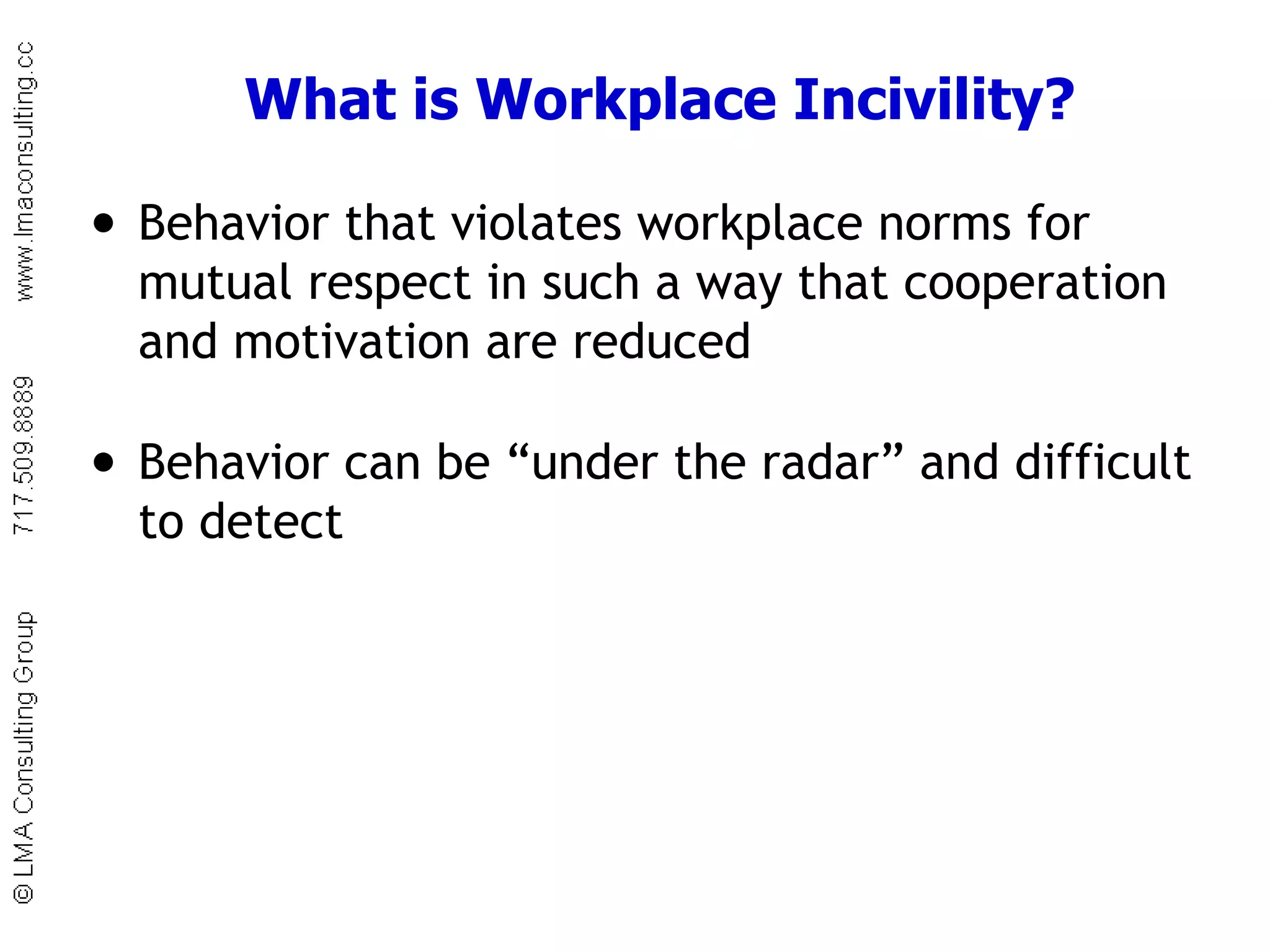 Incivility In The Workplace | PPT