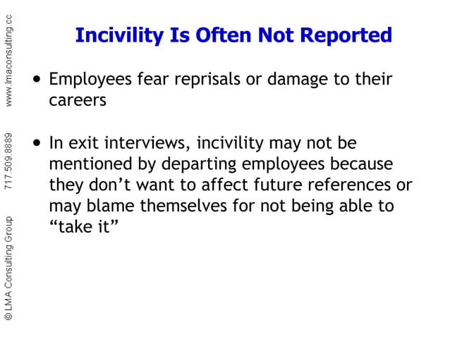 Incivility In The Workplace | PPT | Email | Internet