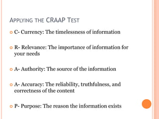 CRAAP Test Slidshow | PPT