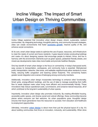 Incline Village_ The Impact of Smart Urban Design on Thriving ...