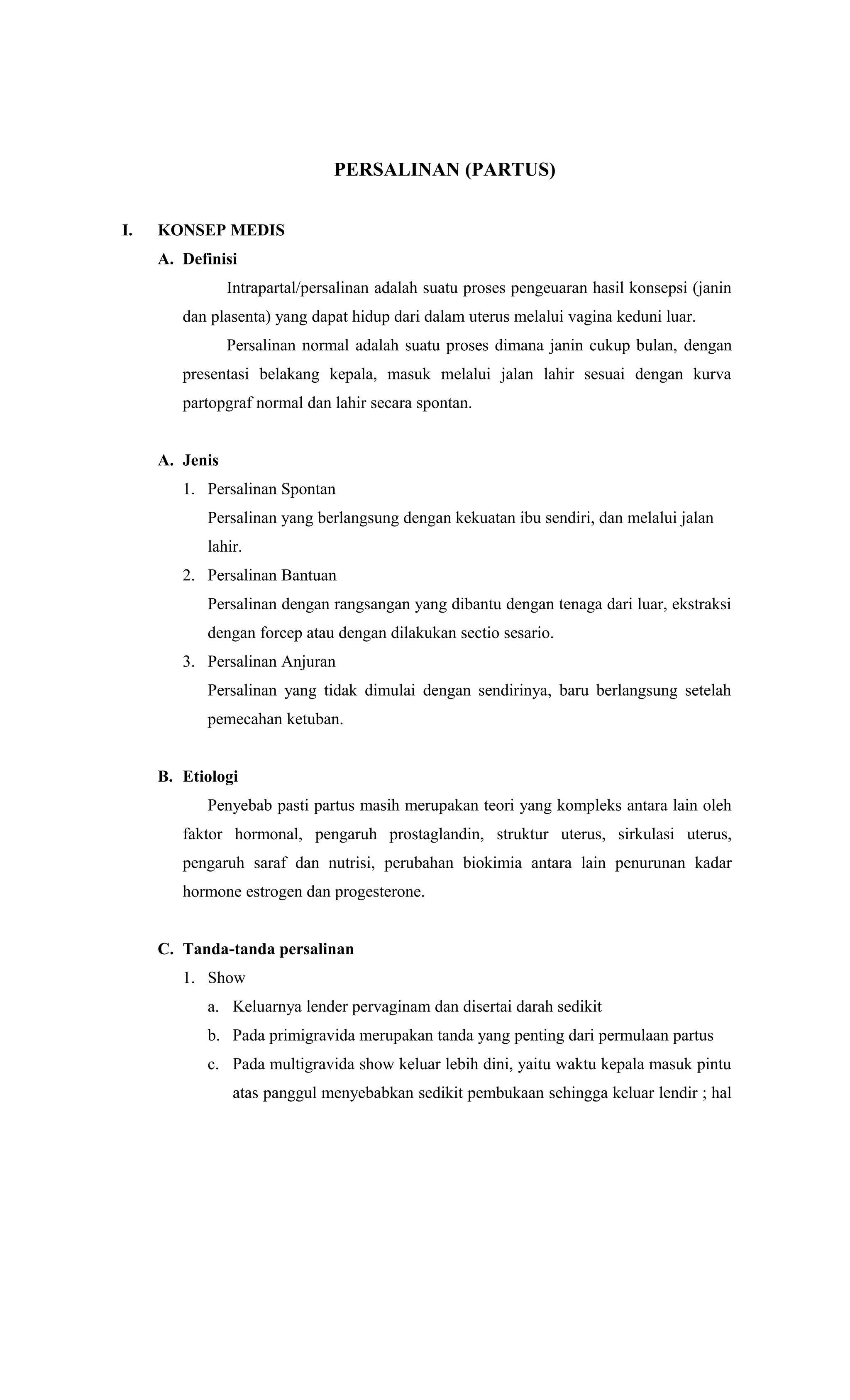 Inc lp partus fisiologis | DOC