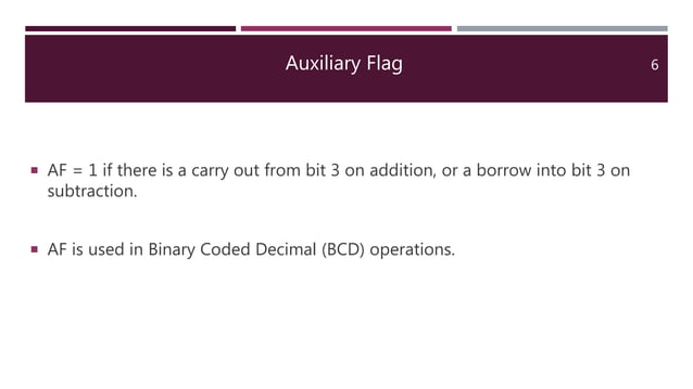 Flag Registers (Assembly Language) | PPTX | Computing | Technology & Computing