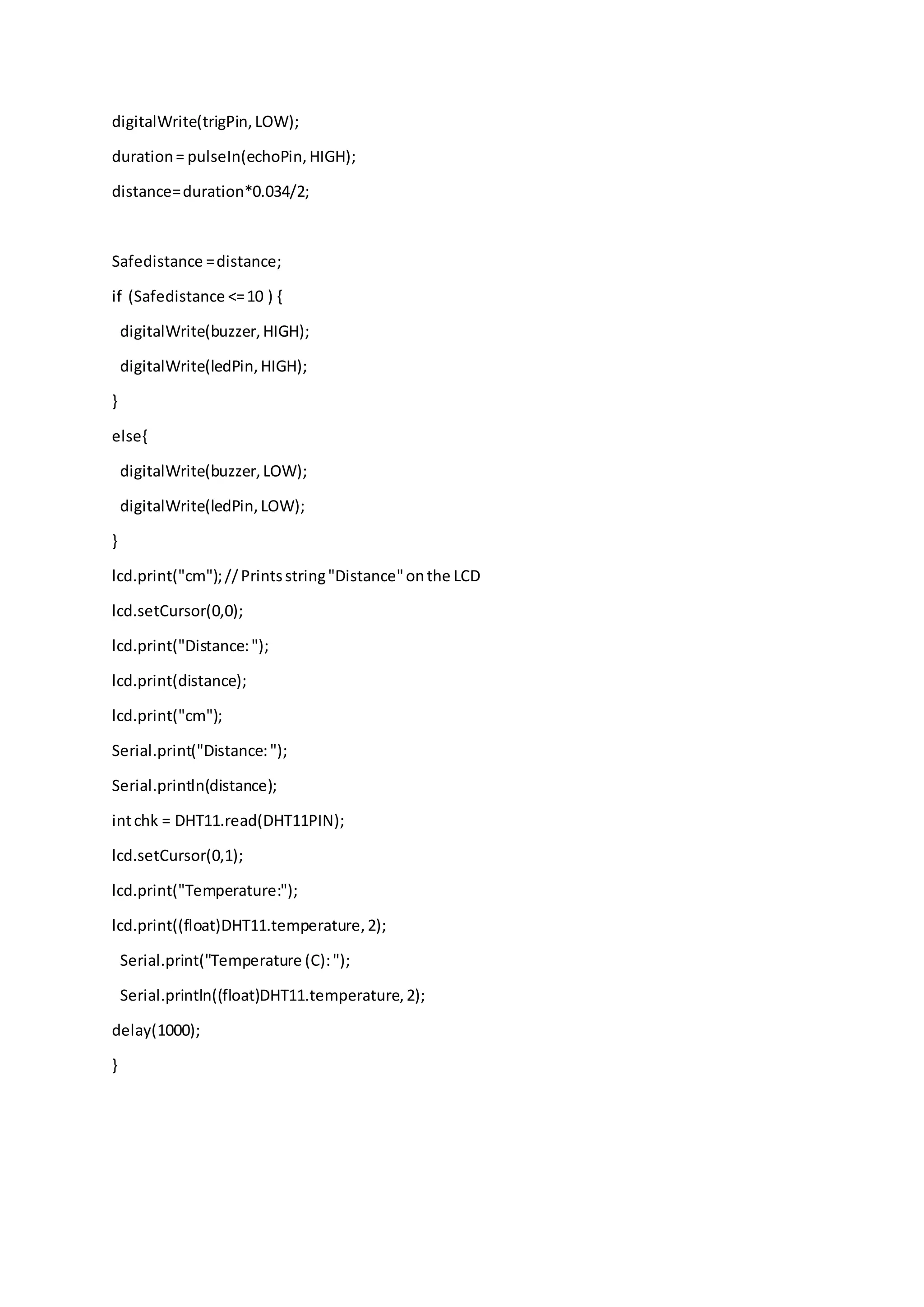 coding and wiring dht11 and ultrasonic hcsr04 arduino | PDF