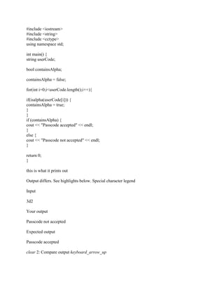 #include -iostream- #include -string- #include -cctype- using namespac.docx