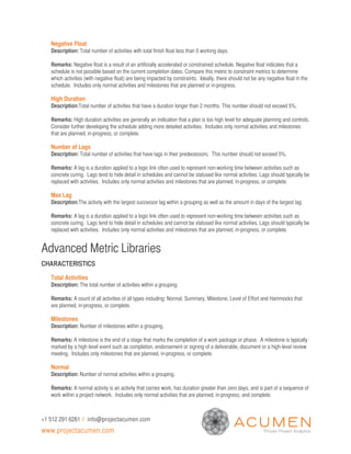 Acumen Fuse Metrics & Descriptions Guide | PDF