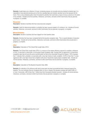 Acumen Fuse Metrics & Descriptions Guide | PDF