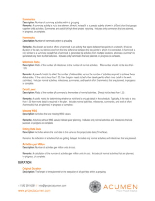 Acumen Fuse Metrics & Descriptions Guide | PDF