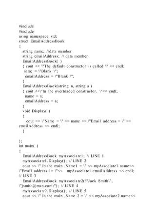 #include#includeusing namespace std;struct EmailAddressBook{.docx