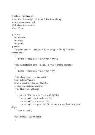 #include iostream #include iomanip needed for formatting .docx
