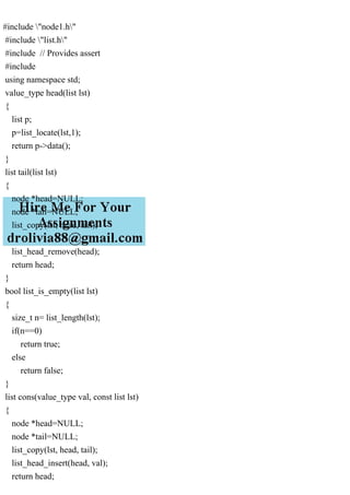 #include node1.h #include list.h #include cassert P.pdf