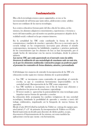 Inclusión de tablet en ciclo inicial | PDF