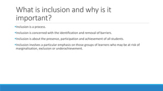 Inclusion & Inclusive Practice | PPTX