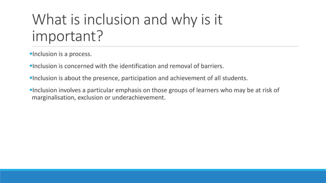 Inclusion & Inclusive Practice | PPTX | Special Education | Education