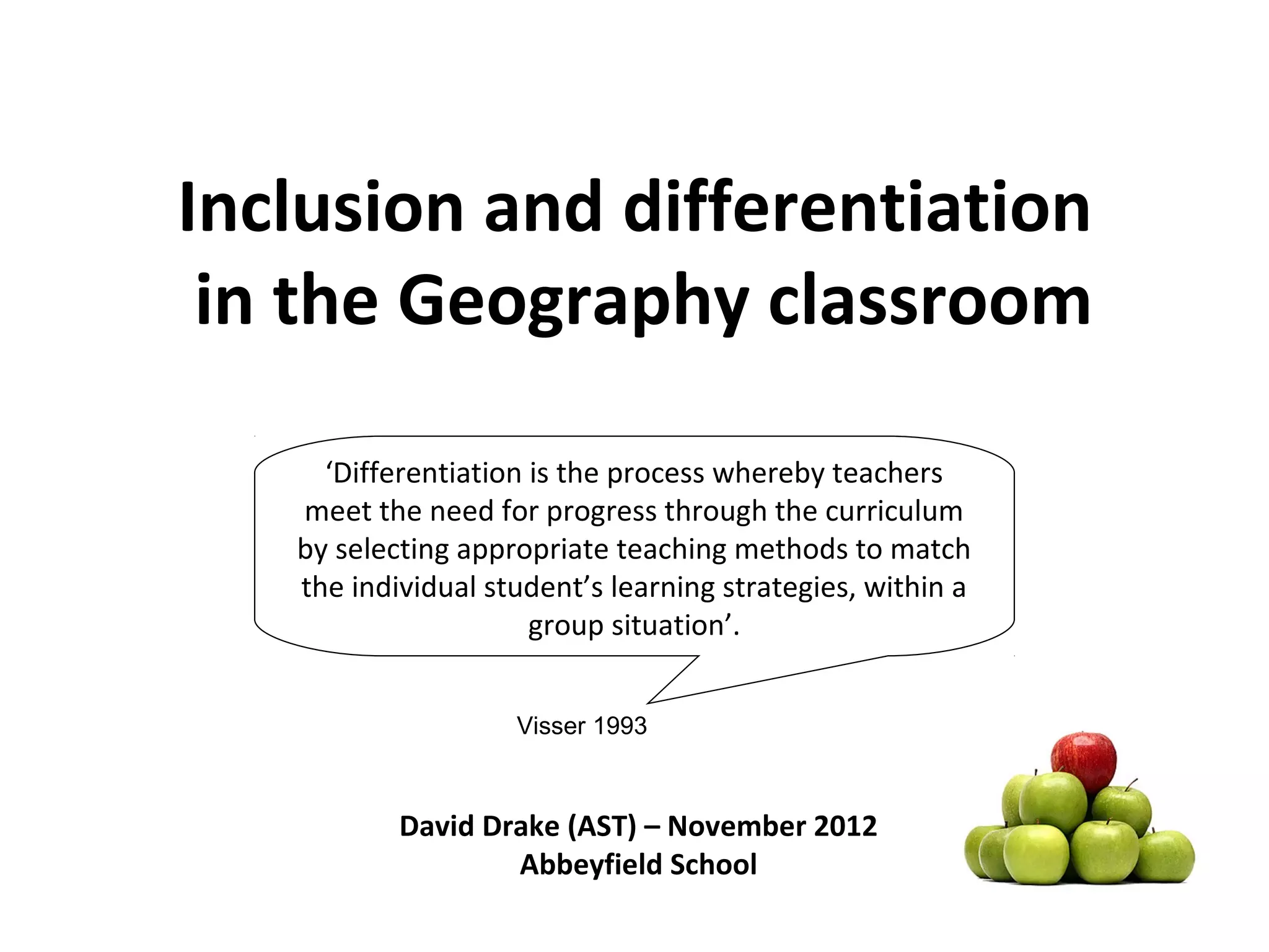 Inclusion and differentiation in geography | PPT