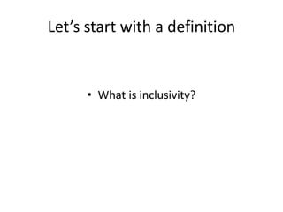 Inclusion and diversity in higher education jan | PPTX