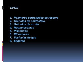 Inclusiones citoplasmaticas | PPTX