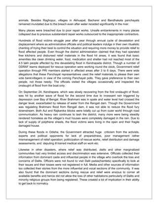 Exclusion of Dalits in Odisha flood response- 2011 | DOC