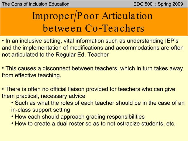 Cons of Inclusion Education | PPT | Special Needs Kids | Parenting