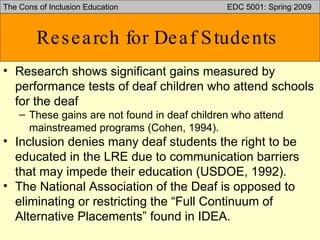 Cons of Inclusion Education | PPT