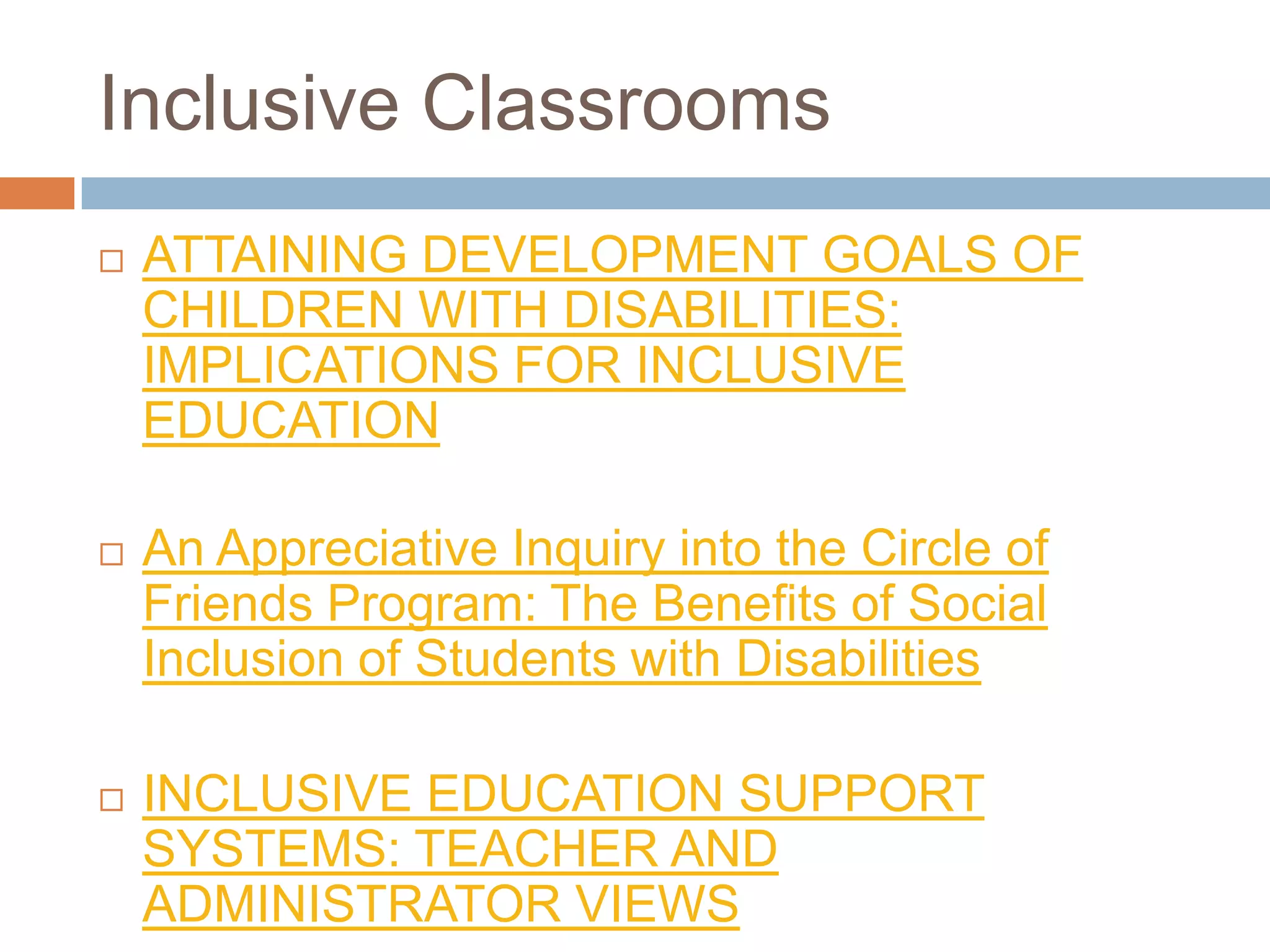 Inclusive Classrooms | PPSX