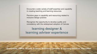Inclusive Design in Canvas: Overview for Disability Studies Seminar | PPT