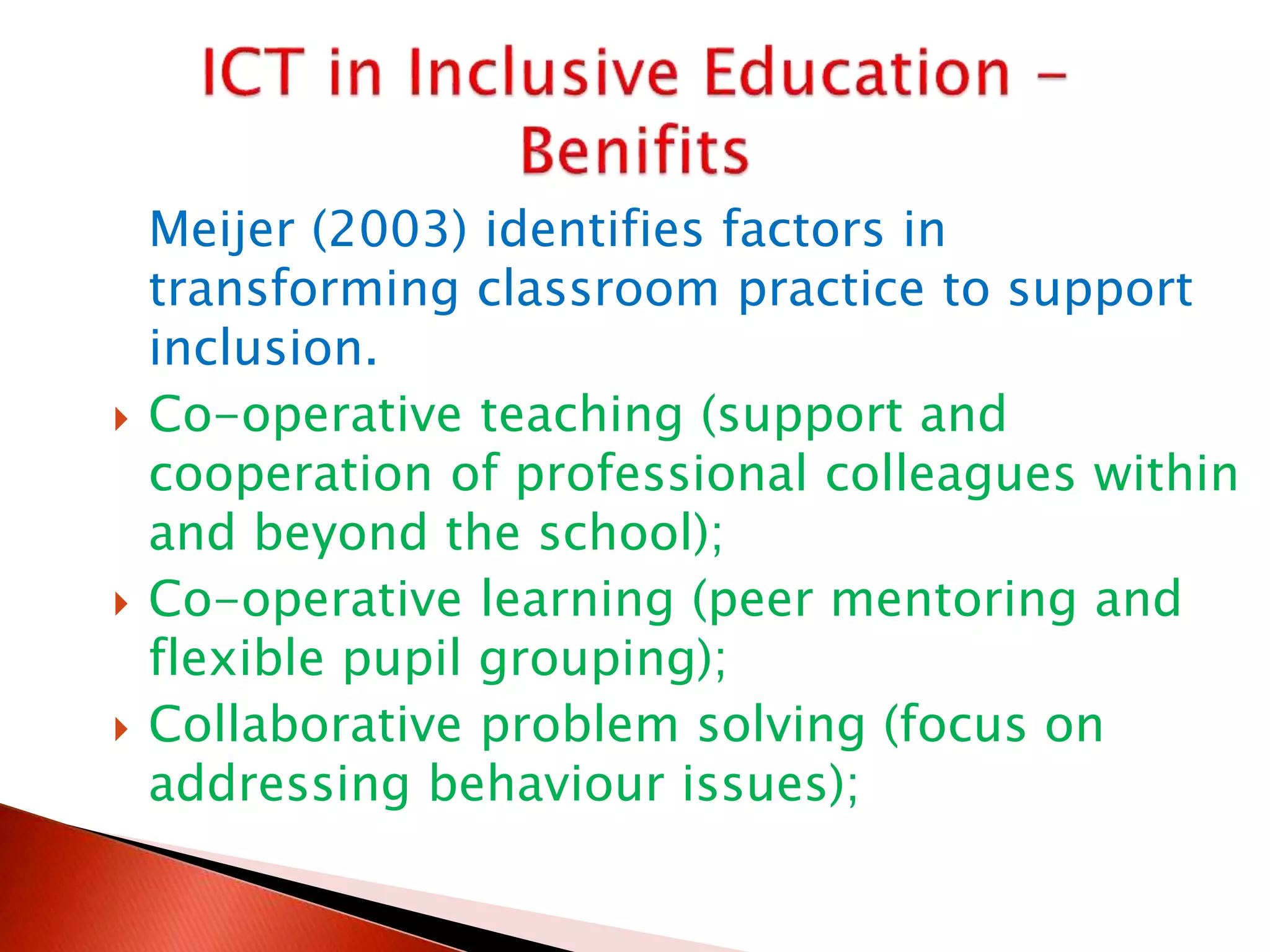 ICT in Inclusive Education | PPTX