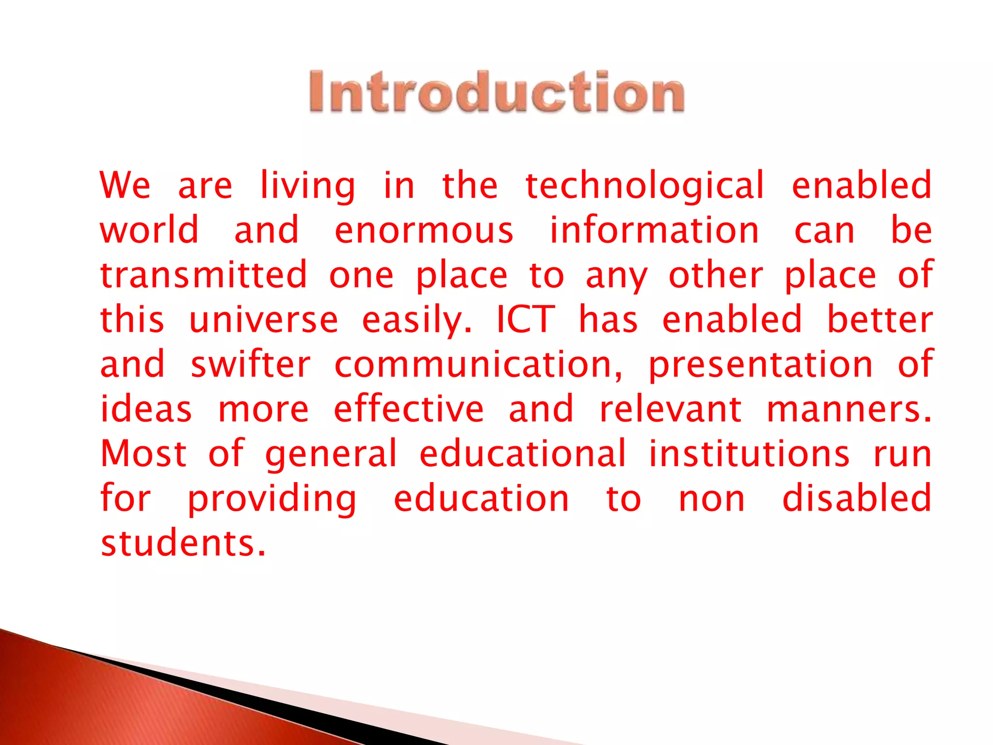 ICT in Inclusive Education | PPTX