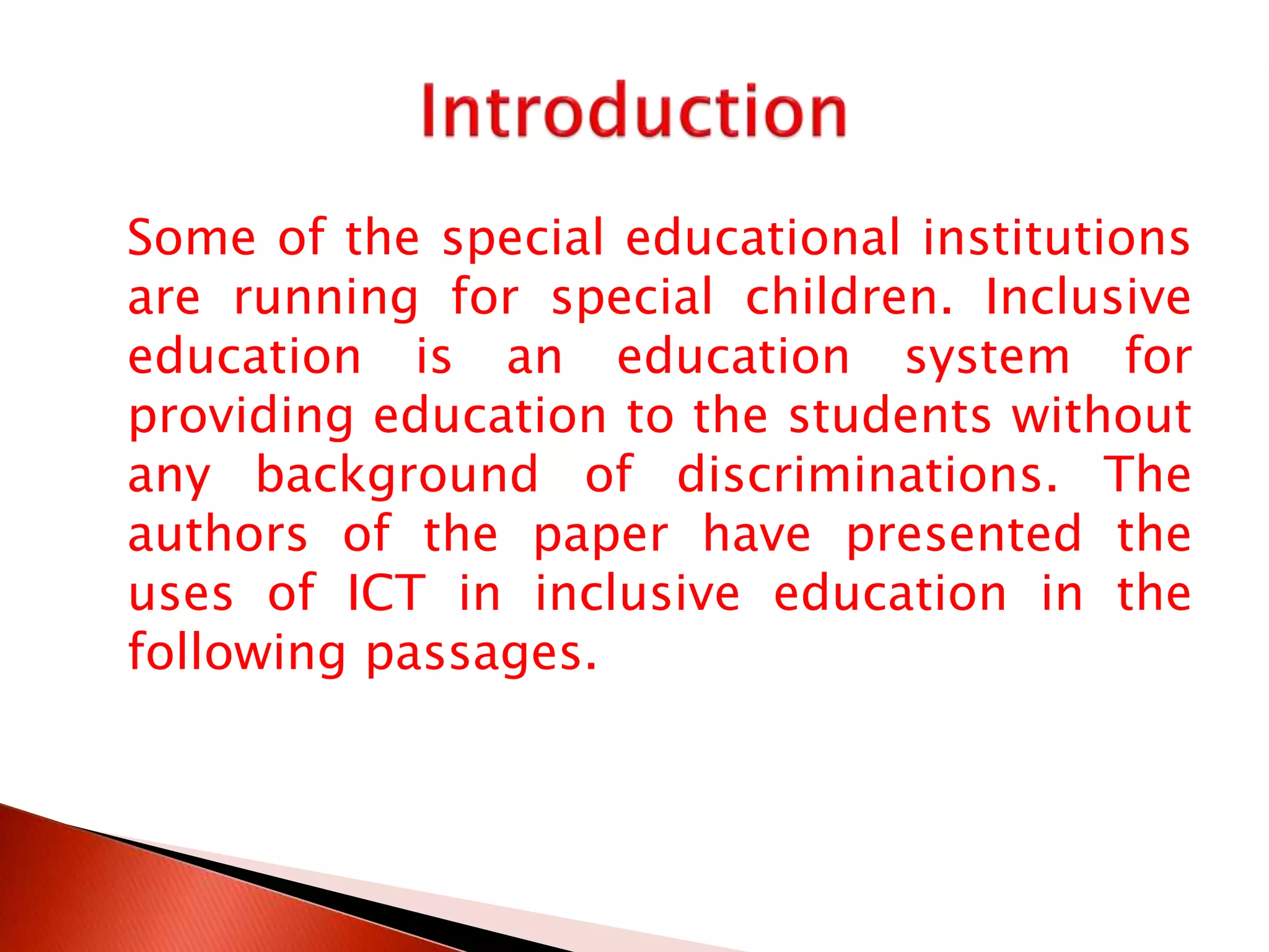 ICT in Inclusive Education | PPTX