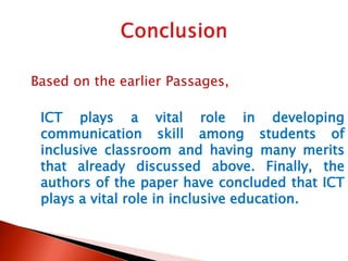 ICT in Inclusive Education | PPTX