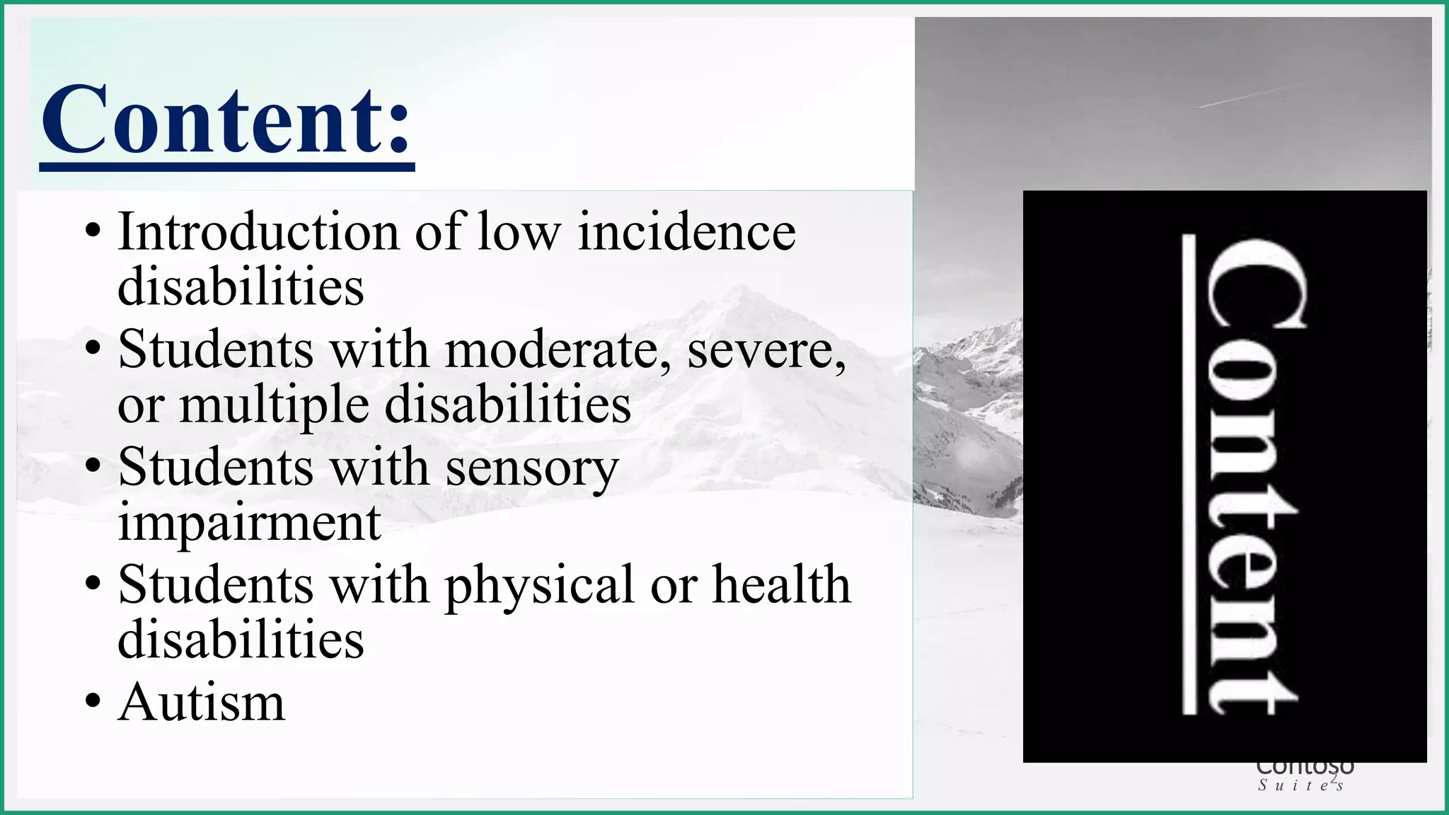 Low incidence disabilities in special students | PPT