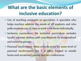 Inclusive education ppt | PPTX