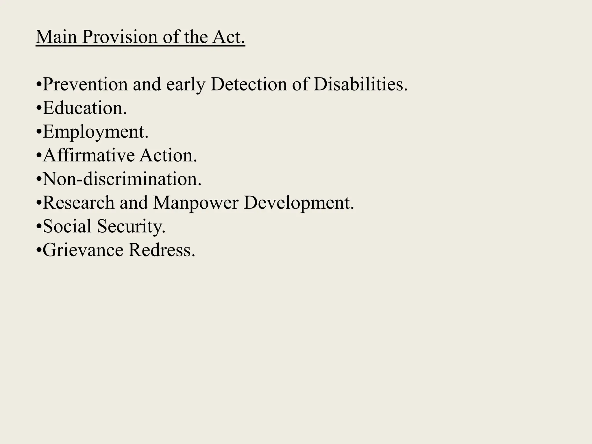 Person with disabilities act (PWD) 1995 | PPTX