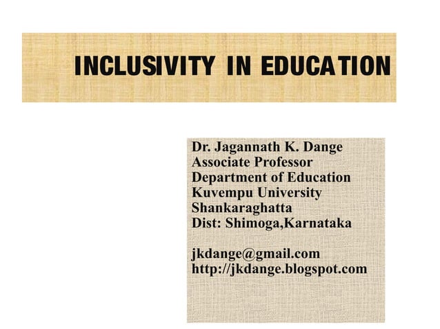 Inclusivity in education | PPT