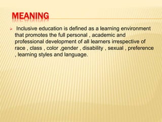 Inclusive education final | PPTX