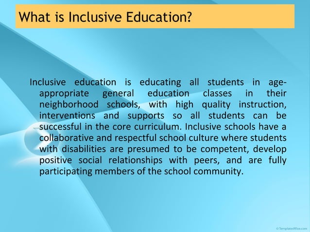 Inclusive education for persons with disabilities | PPT