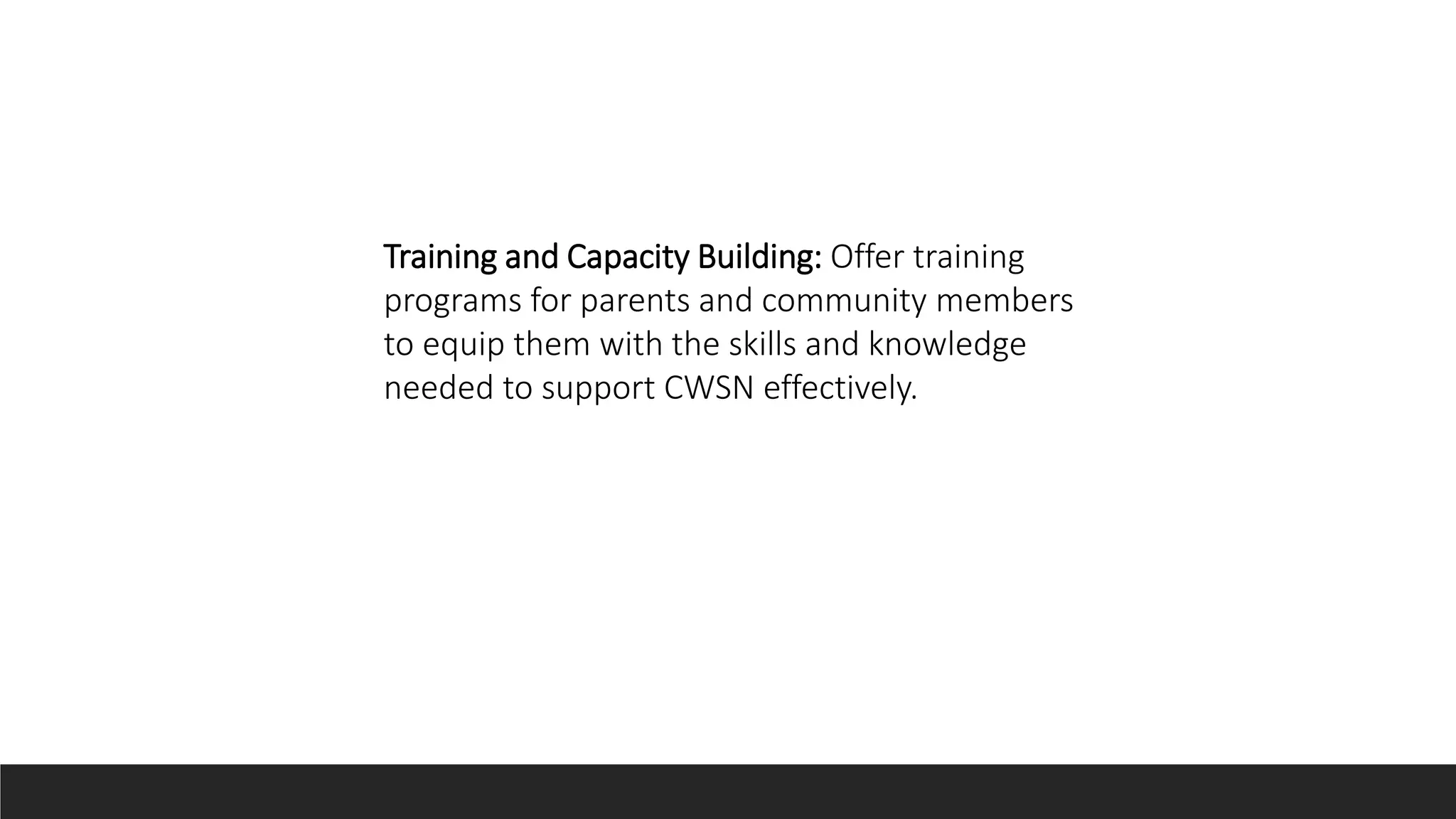 Inclusive education; involvement of parents and communities in ...