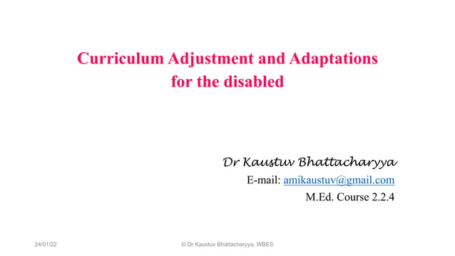 Curriculum Adjustment and Adaptations for the Disabled Children | PDF ...