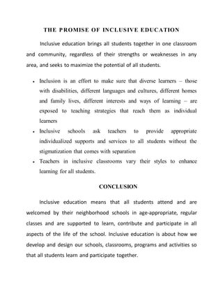 Inclusive education pdf | PDF