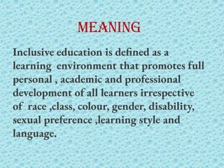 Inclusive education ppt | PDF