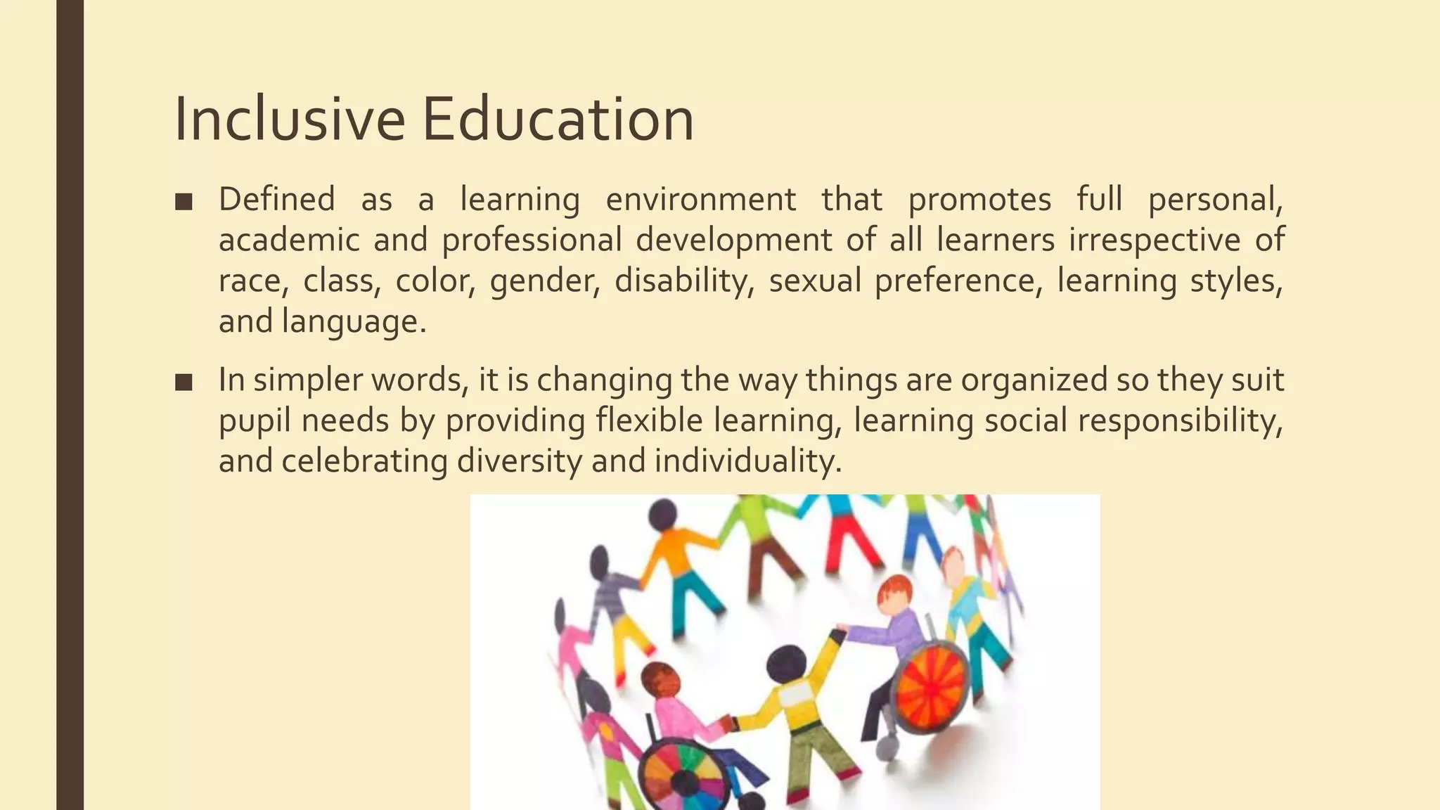 Inclusive education system in Sped Philippine Setting | PPTX