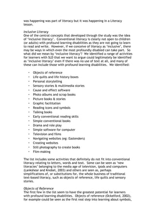 Inclusive literacy notes | DOC