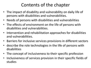 Inclusiveness Chapter three identification and differentiated services ...