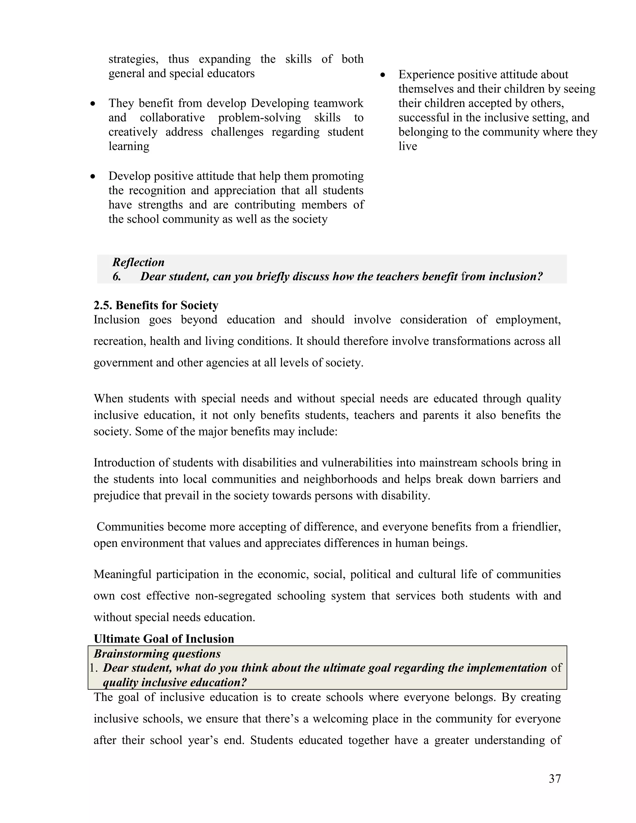 INCLUSIVENESS Module.pdf | Special Needs Kids | Parenting