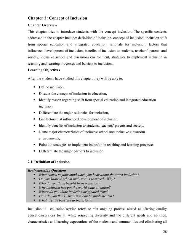 INCLUSIVENESS Module.pdf | Special Needs Kids | Parenting
